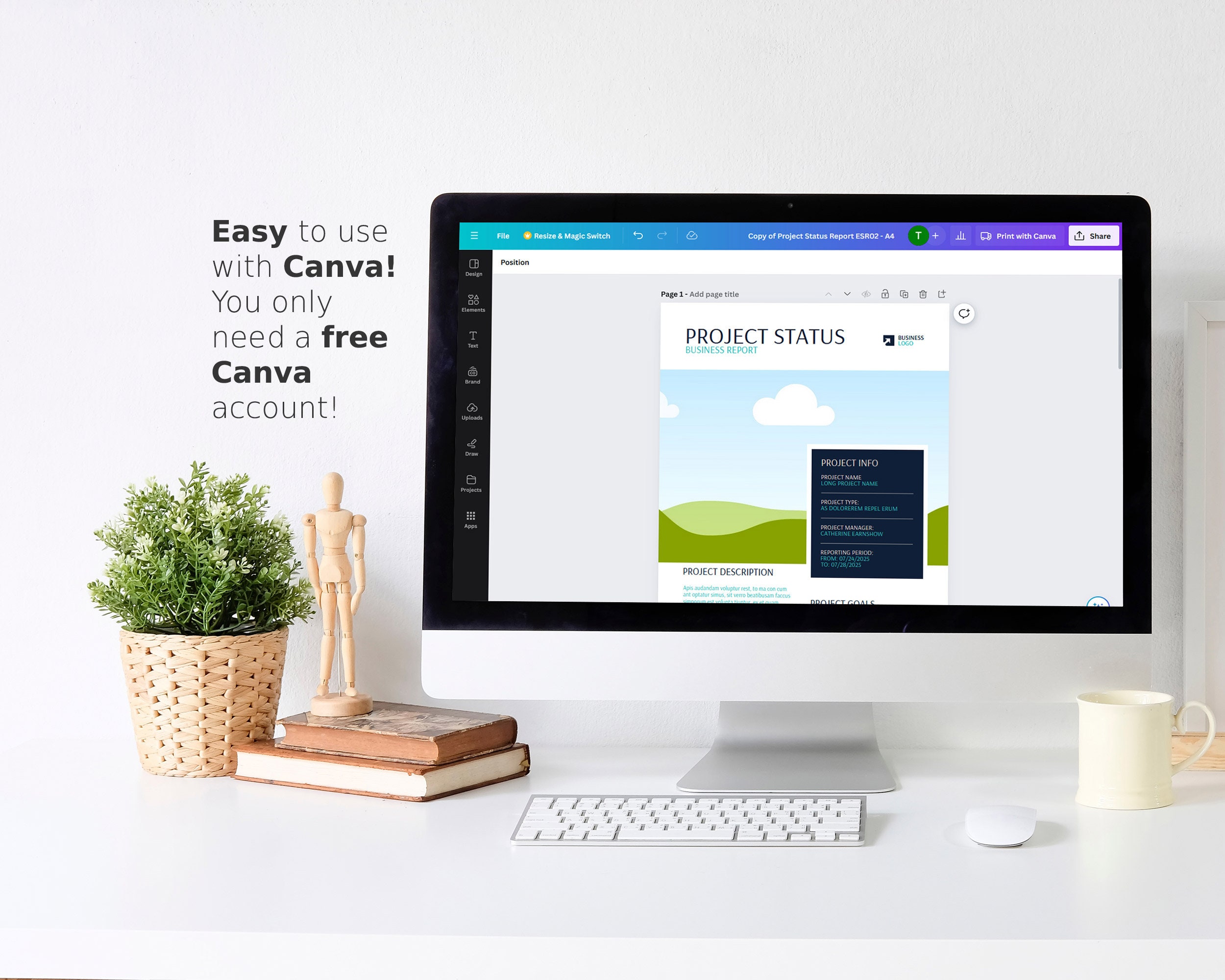 Project Status Report Template Canva, Progress Report Template Word ...