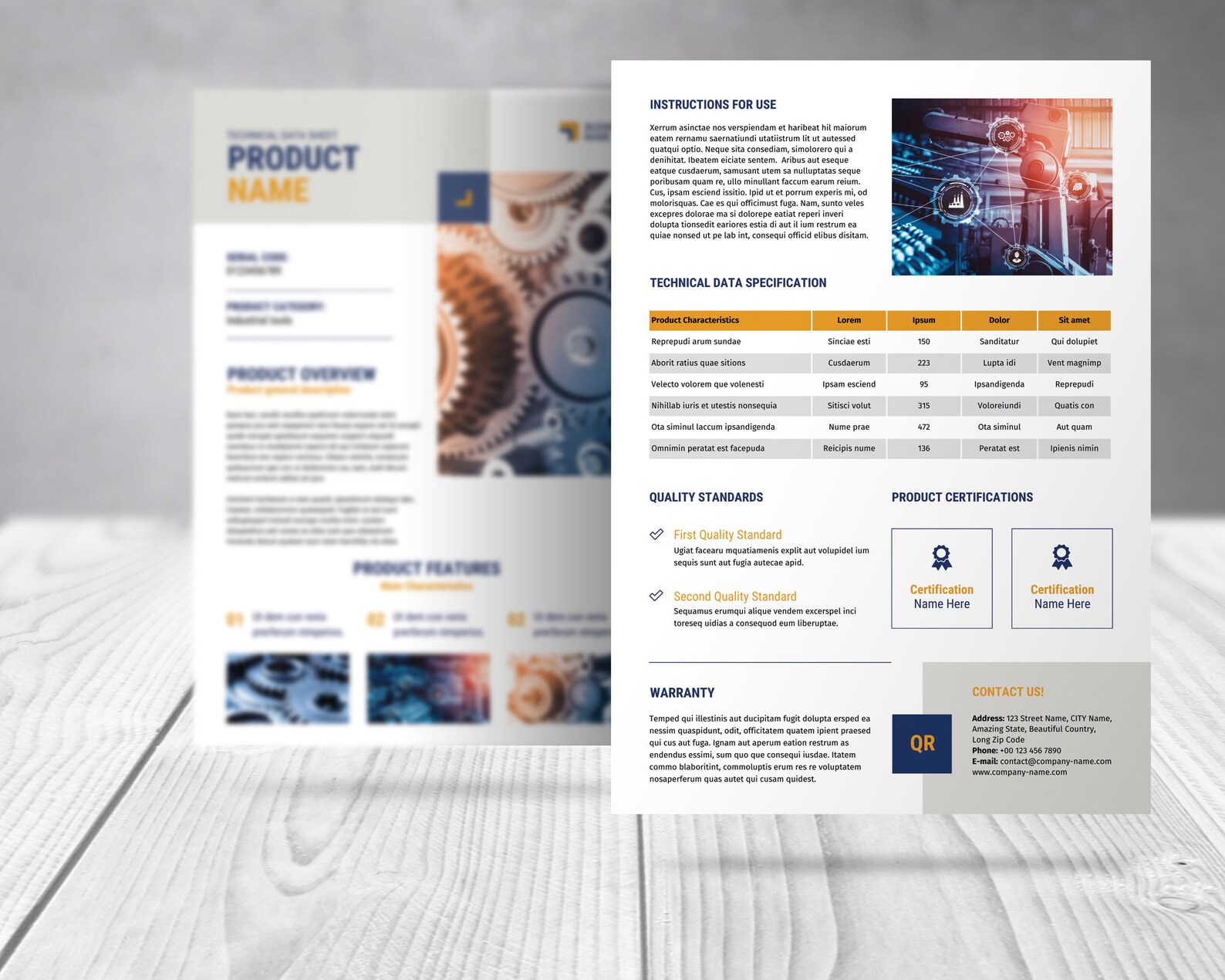 Product Sheet Template Canva, Flyer Product Data Sheet, MS Word ...