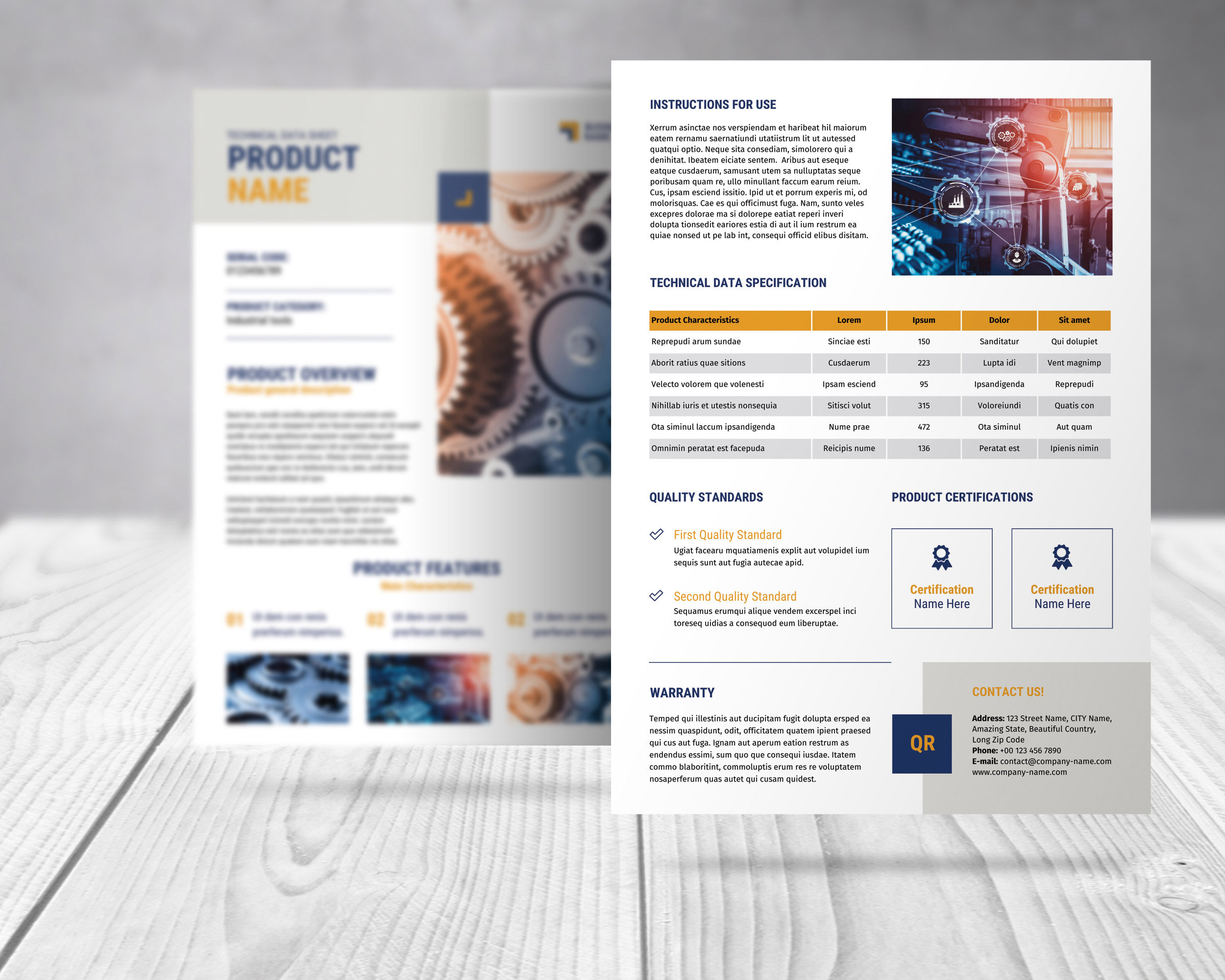 Product Sheet Template Canva, Flyer Product Data Sheet, MS Word ...