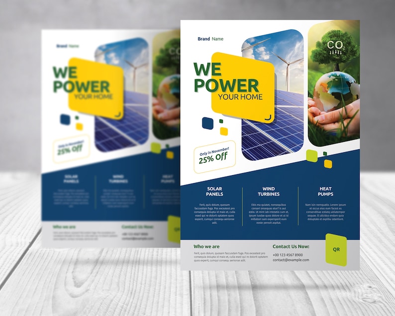 Solar Energy Flyer Template, Renewable Energy Flyer Canva Editable ...