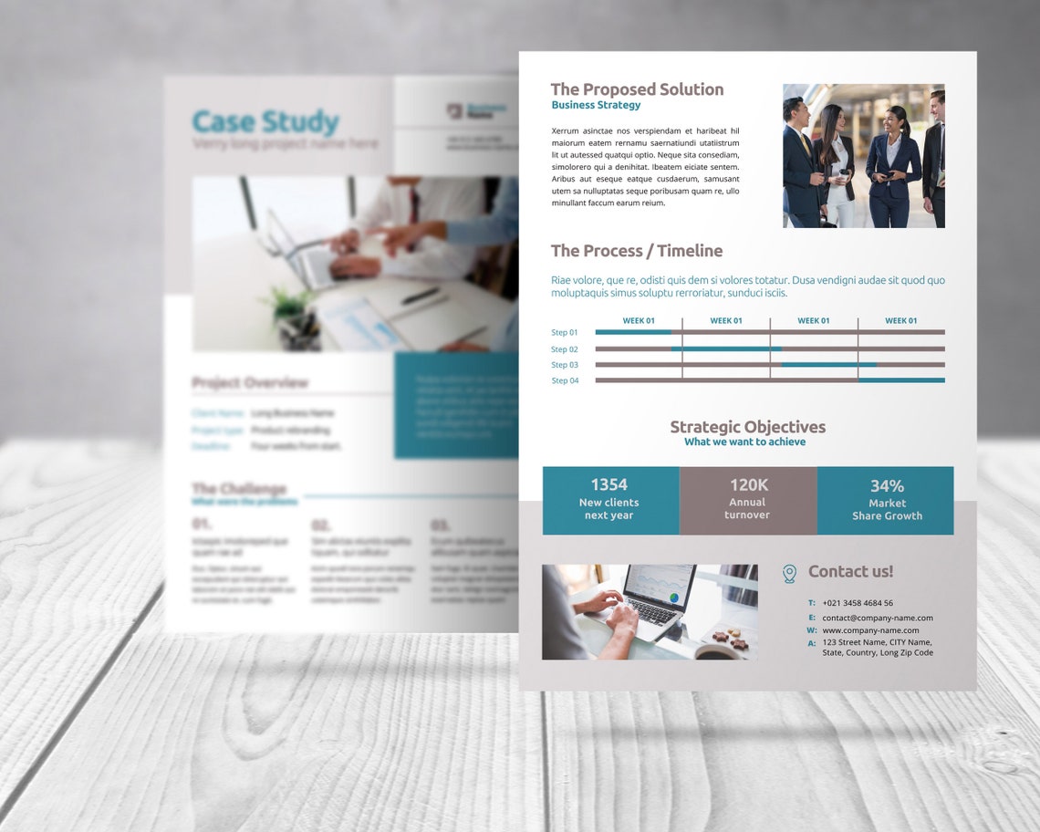 Company Case Study Template Canva, Brief Case Study Brochure Design ...
