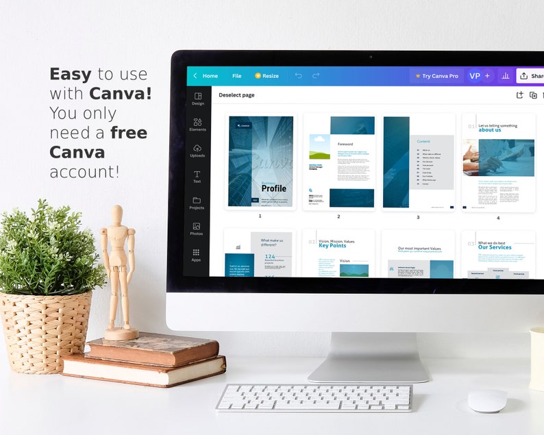 Business Profile Brochure Template, Canva Company Profile, Business ...