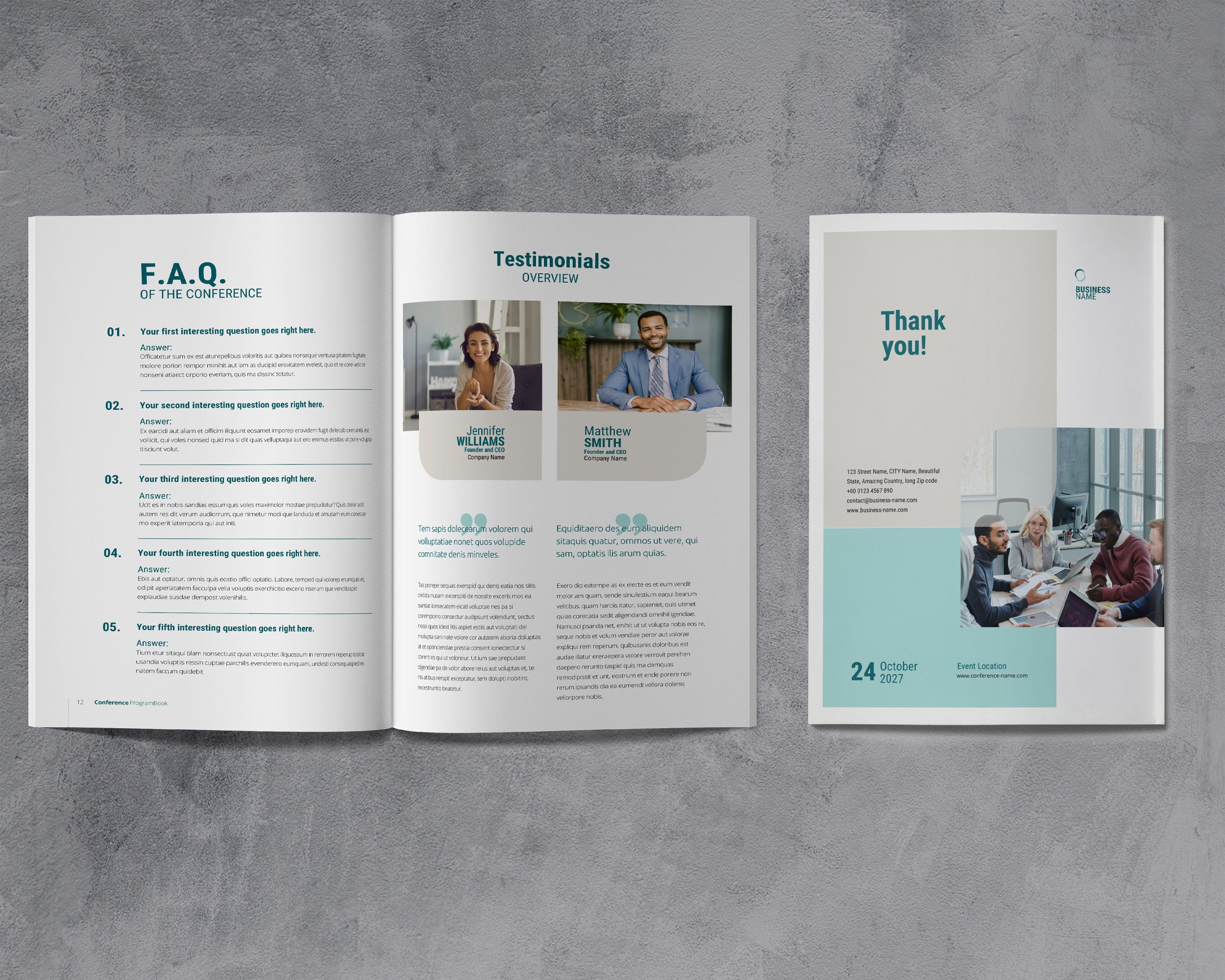 Conference Agenda Template Canva, Business Event Brochure Canva ...