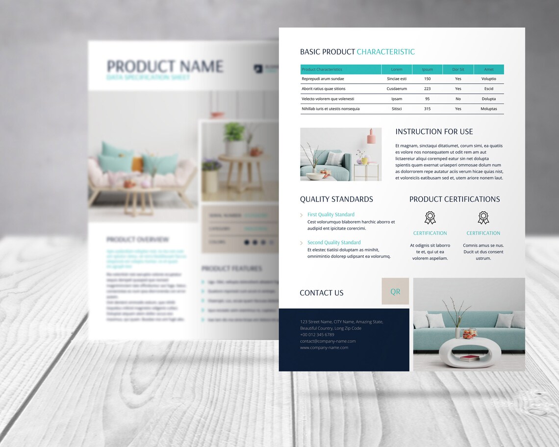 Product Sheet Template Canva Flyer, Word Editable Design Product Data ...