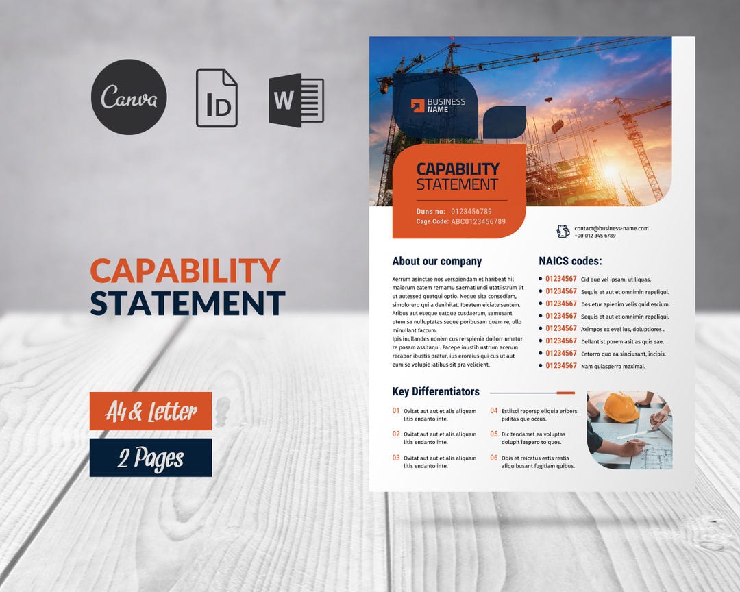 Business Capability Statement Template Canva Editable, Business ...
