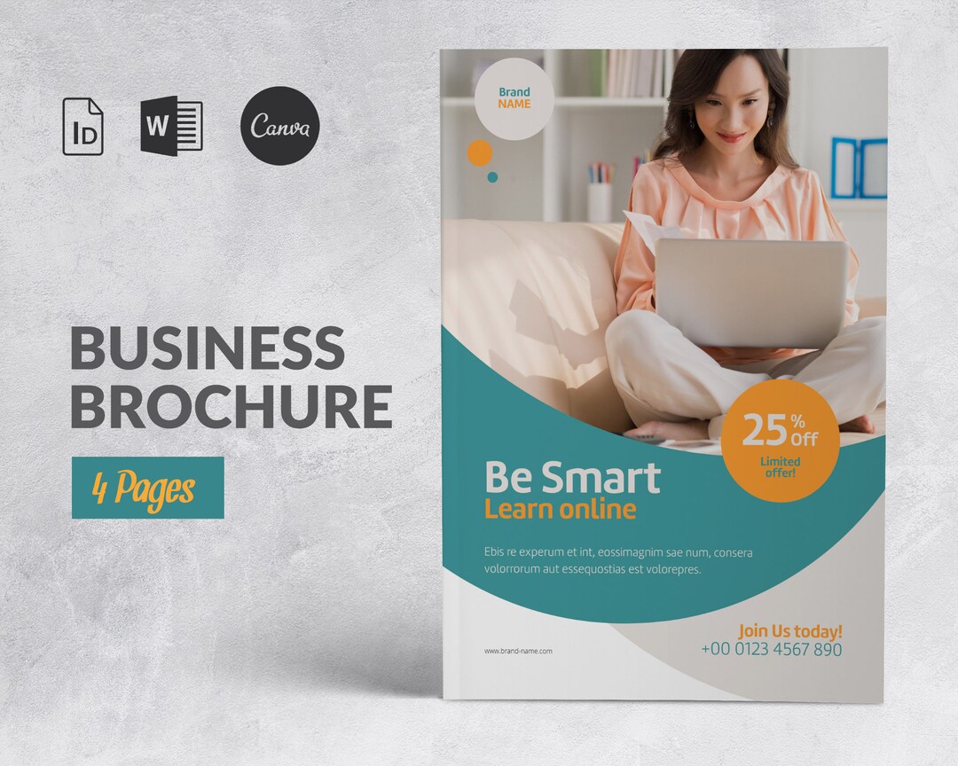 Course Brochure Template Canva, Education Leaflet Brochure Bifold ...