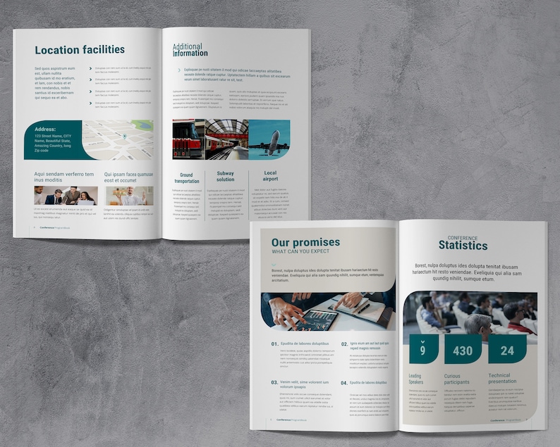 Conference Agenda Template Canva, Business Event Brochure Canva ...