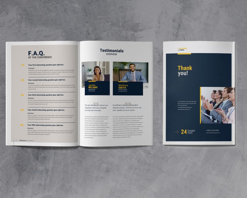 Conference Agenda Template Canva, Business Event Brochure Canva ...