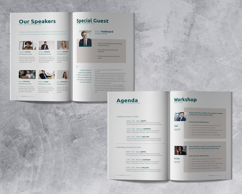 Conference Template Agenda Canva, Business Event Schedule Booklet ...