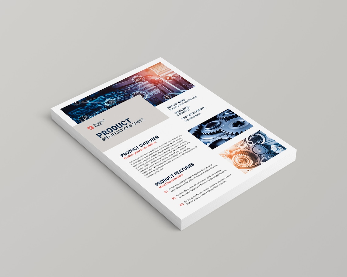 Product Sheet Template Canva Flyer, Word Editable Design Product Data ...