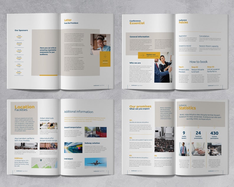 Planner Business Conference Brochure Template, Conference Agenda ...