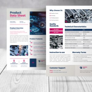 Product Specification Sheet Template Canva, Product Data Sheet Word ...