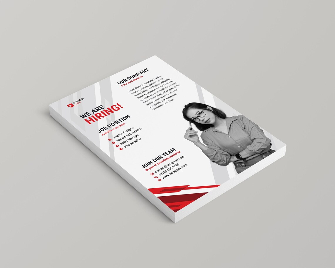 Now Hiring Flyer Template Canva Editable, Employee Recruitment Ad ...
