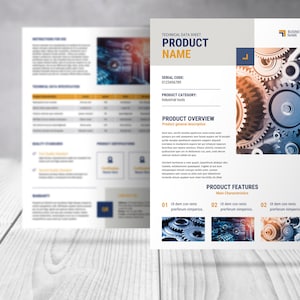 Product Sheet Template Canva, Flyer Product Data Sheet, MS Word ...