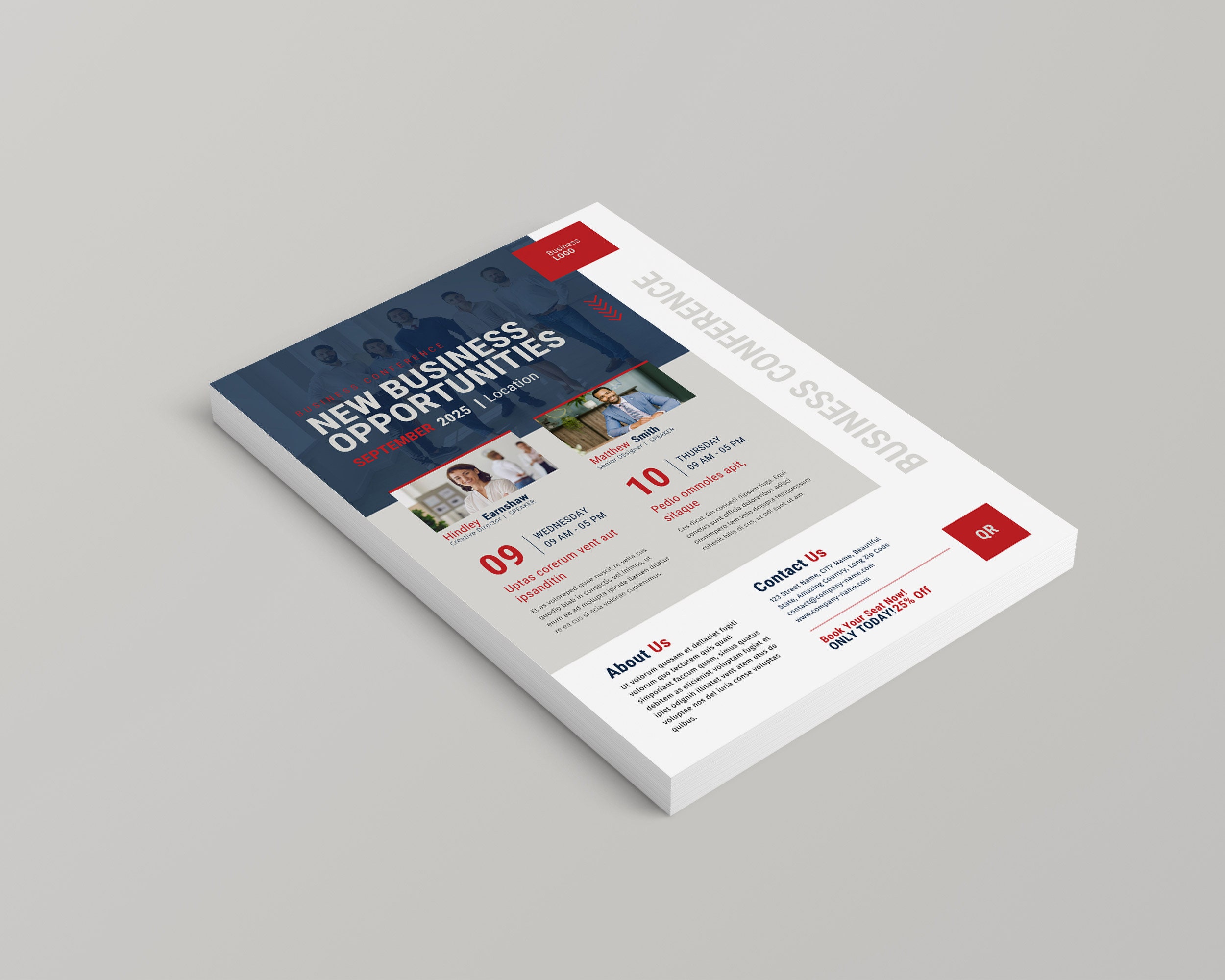 Business Conference Program Canva Editable Flyer Event, Business ...