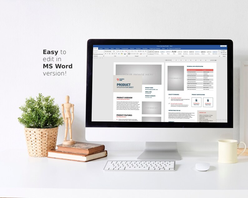 Product Sheet Template Canva Flyer, Word Editable Design Product Data ...