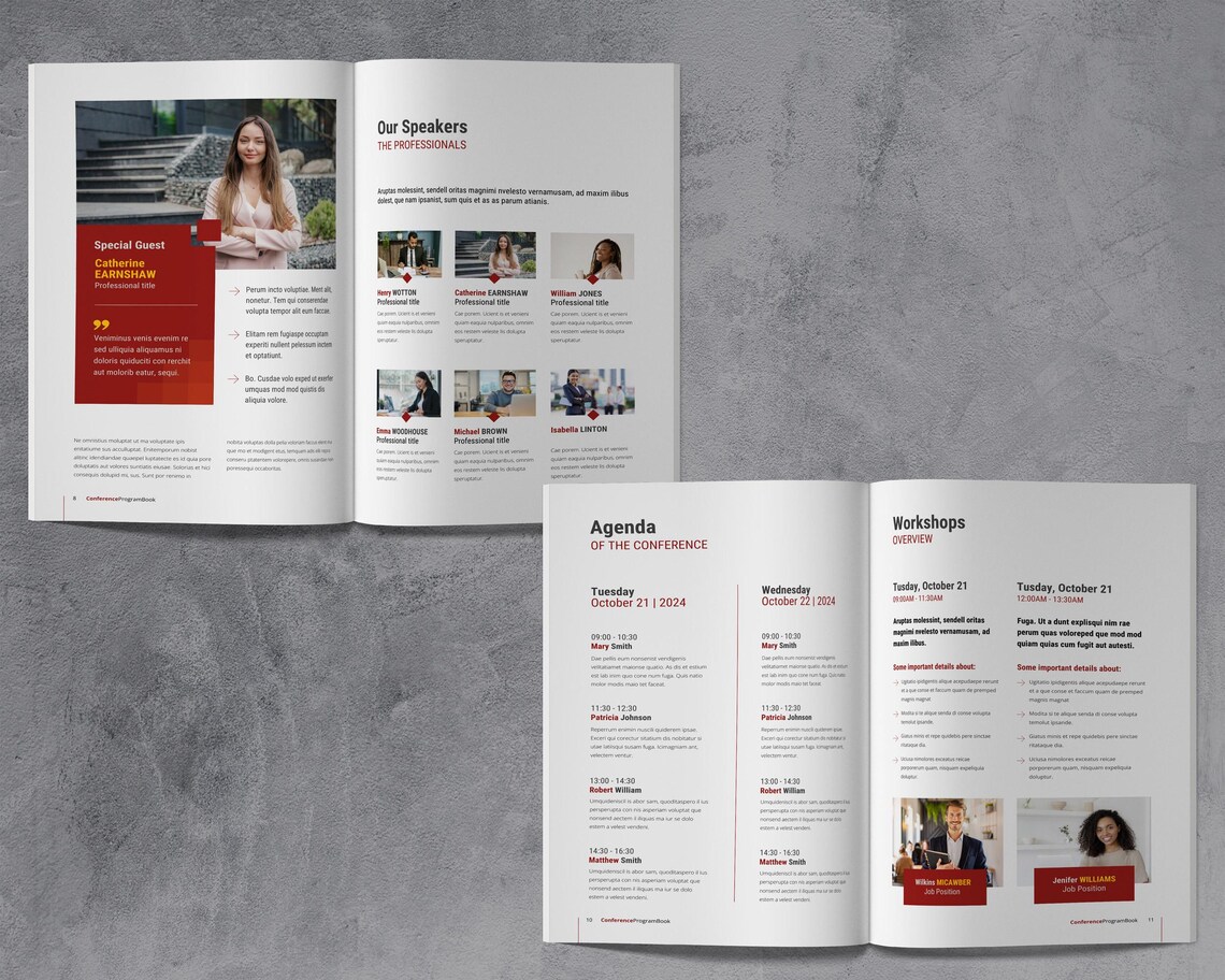 Event Conference Brochure Template, Canva Conference Agenda, Conference ...