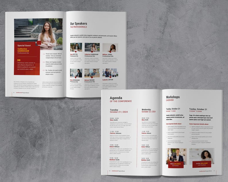 Event Conference Brochure Template, Canva Conference Agenda, Conference ...