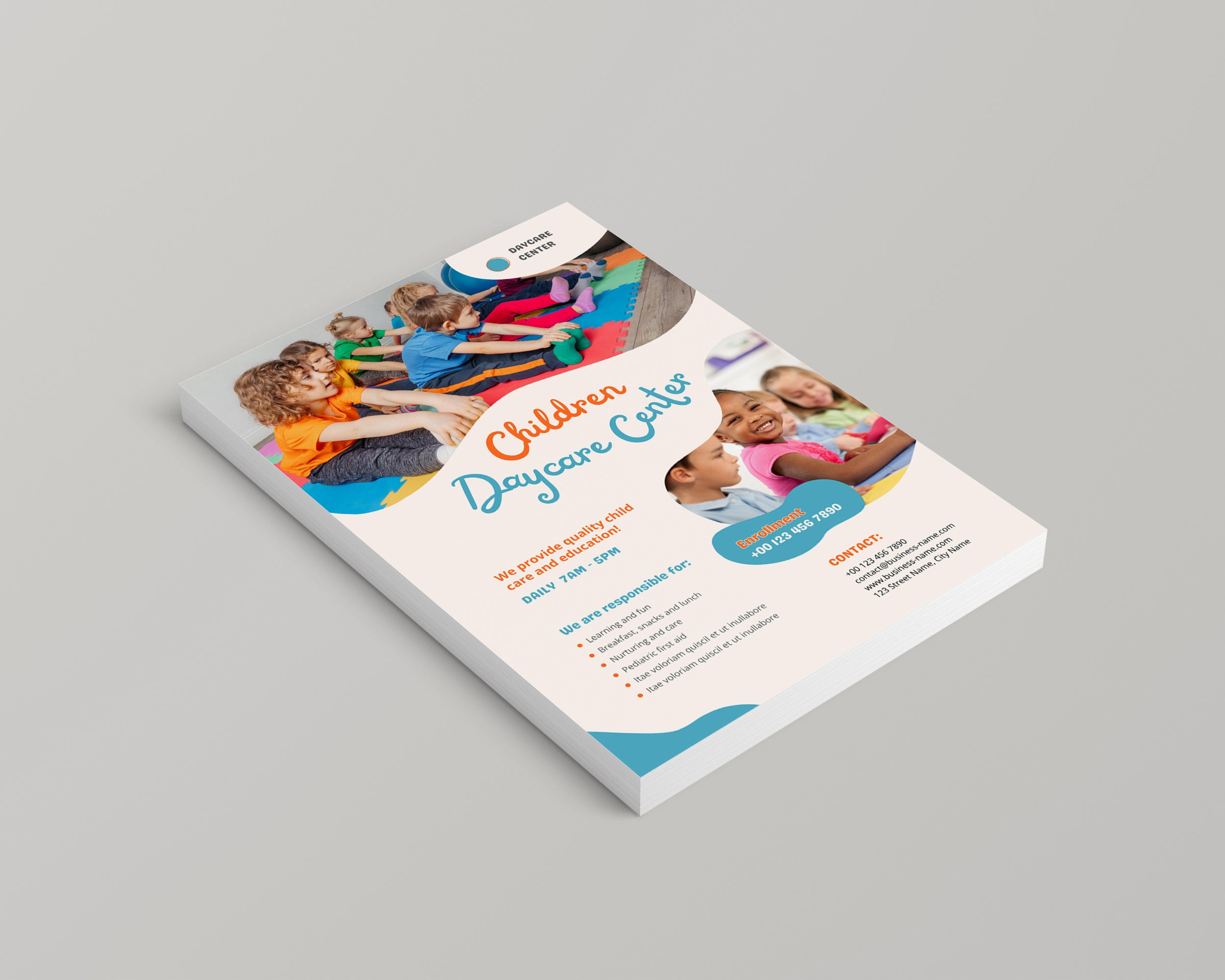 Child Daycare Flyer Template Canva Editable, Children Day-care Poster ...