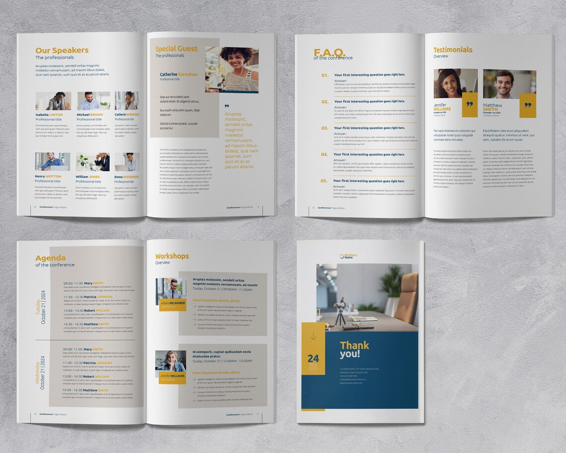 Planner Business Conference Brochure Template, Conference Agenda ...