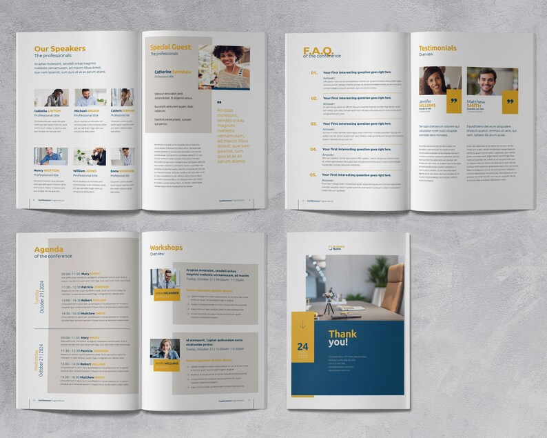 Planner Business Conference Brochure Template, Conference Agenda ...