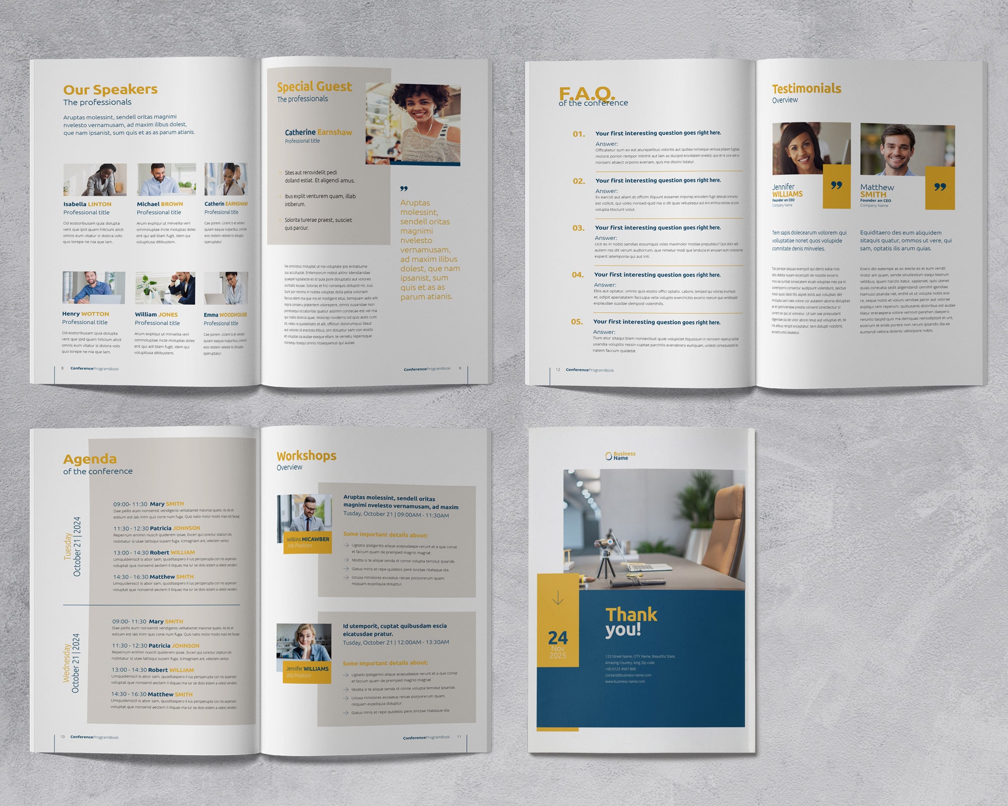 Planner Business Conference Brochure Template, Conference Agenda ...