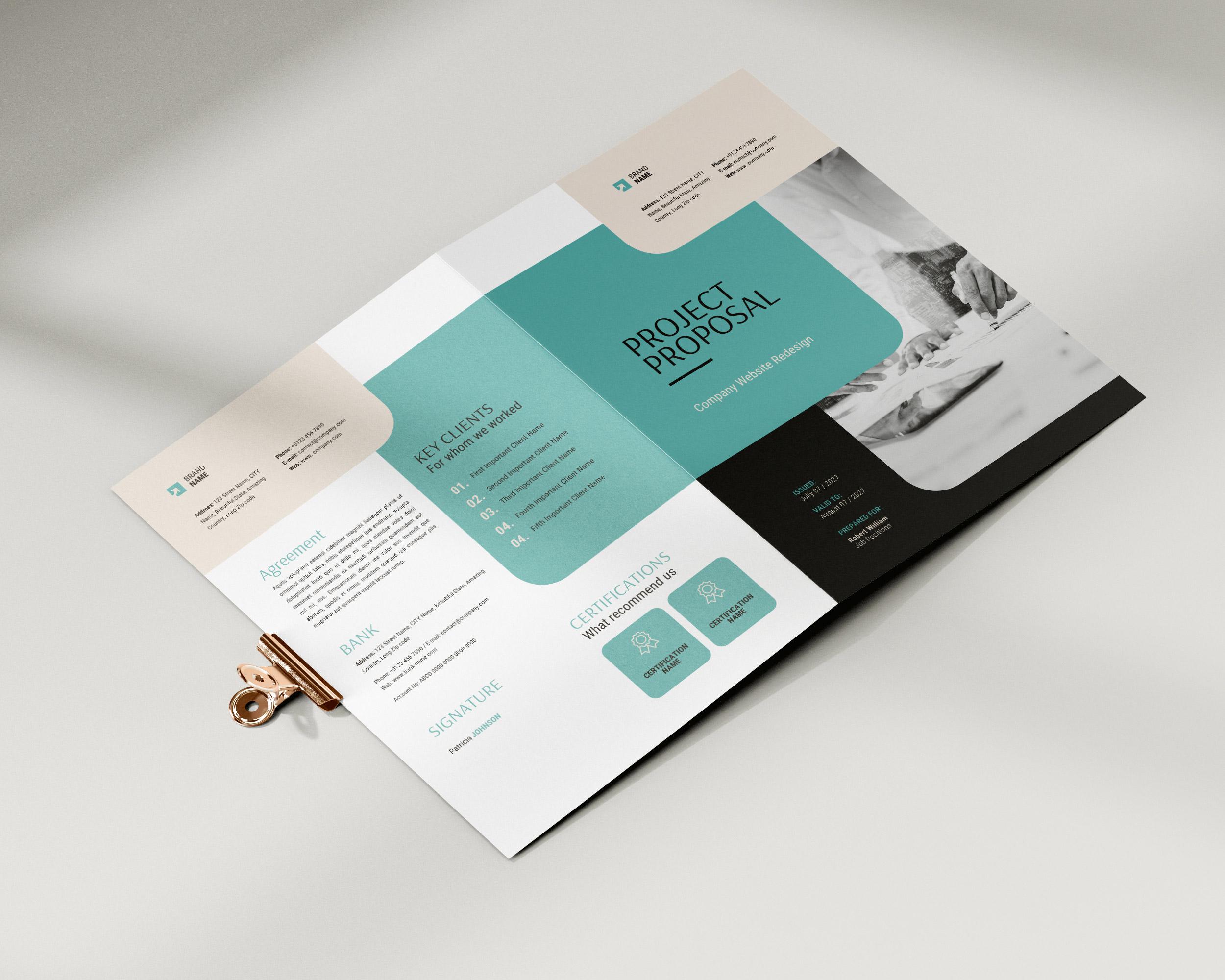 Brief Project Proposal Canva, Business Proposal Word, Canva Proposal ...