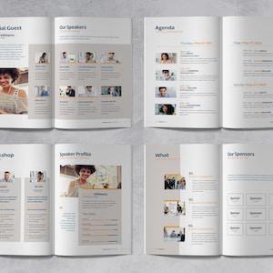 Conference Agenda Template Canva, Event Meeting Program, Meeting Agenda ...