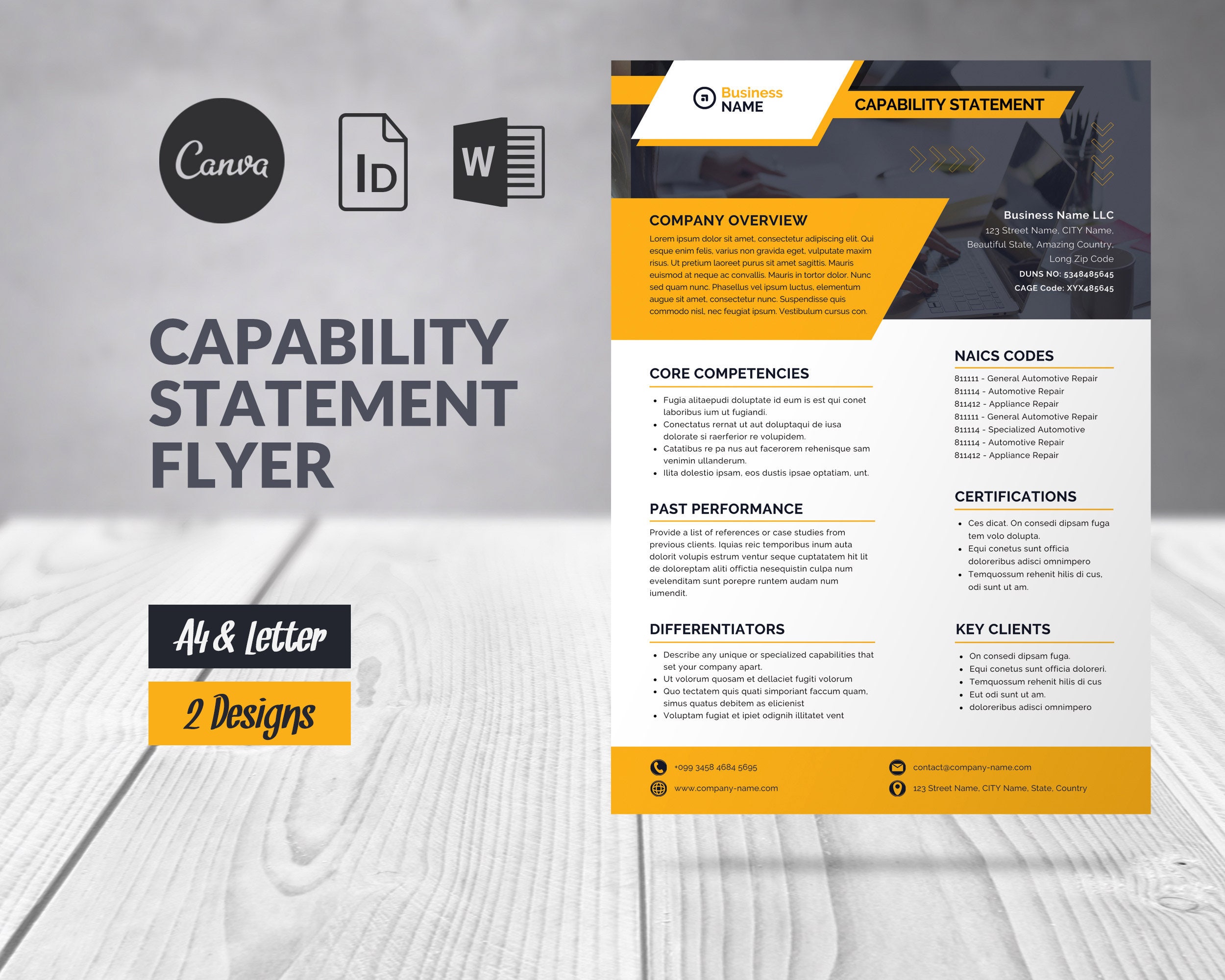Capability Statement Template Canva, Corporate Flyer, Business ... Capability Statement Template Canva, Corporate Flyer, Business ...