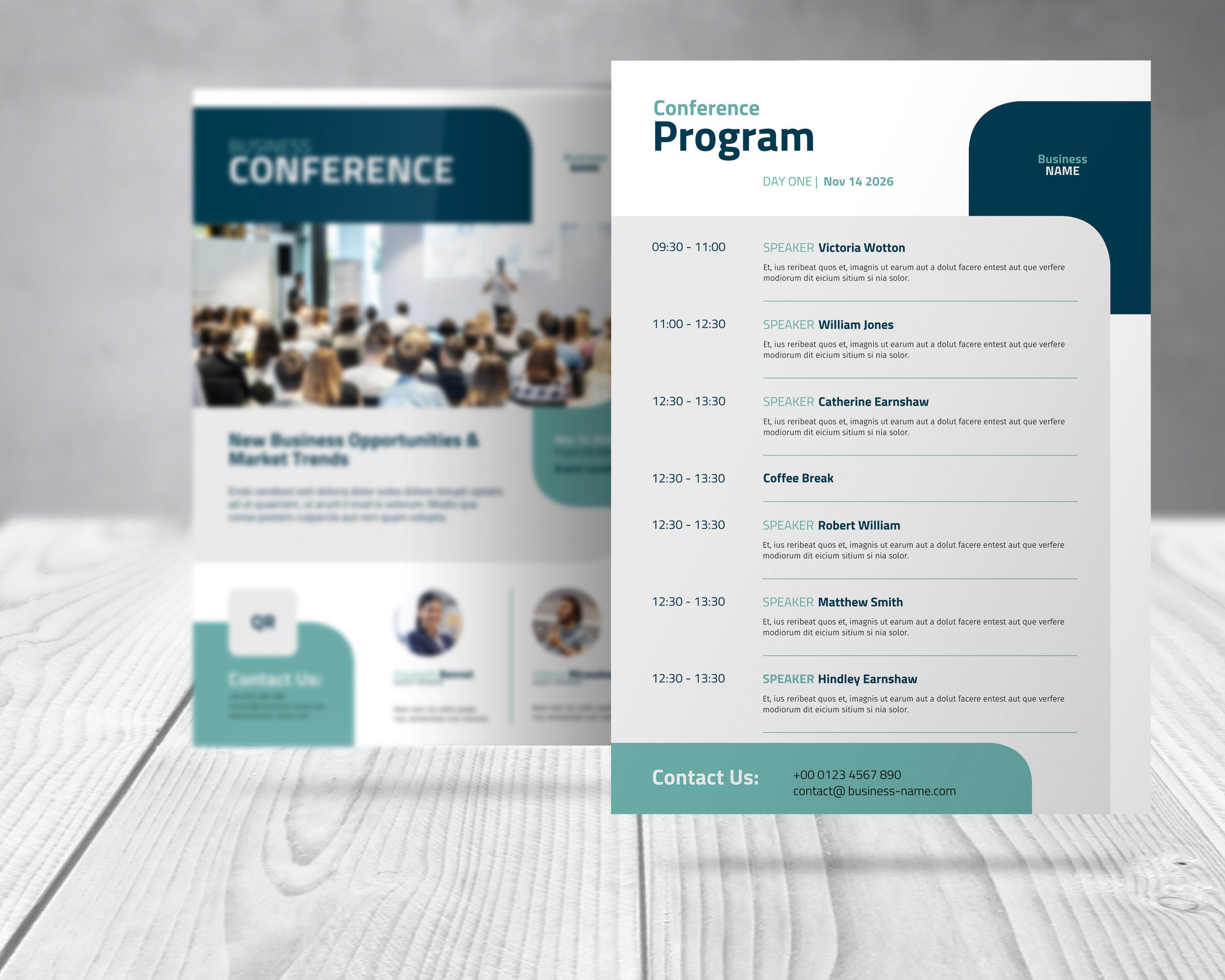 Business Conference Program Flyer Canva Editable, Business Event Flyer ...