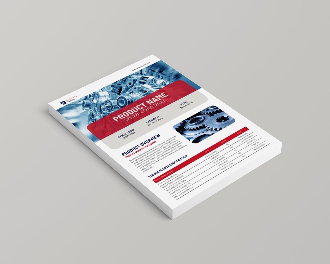 Product Specification Sheet Template Canva, Product Data Sheet Word ...