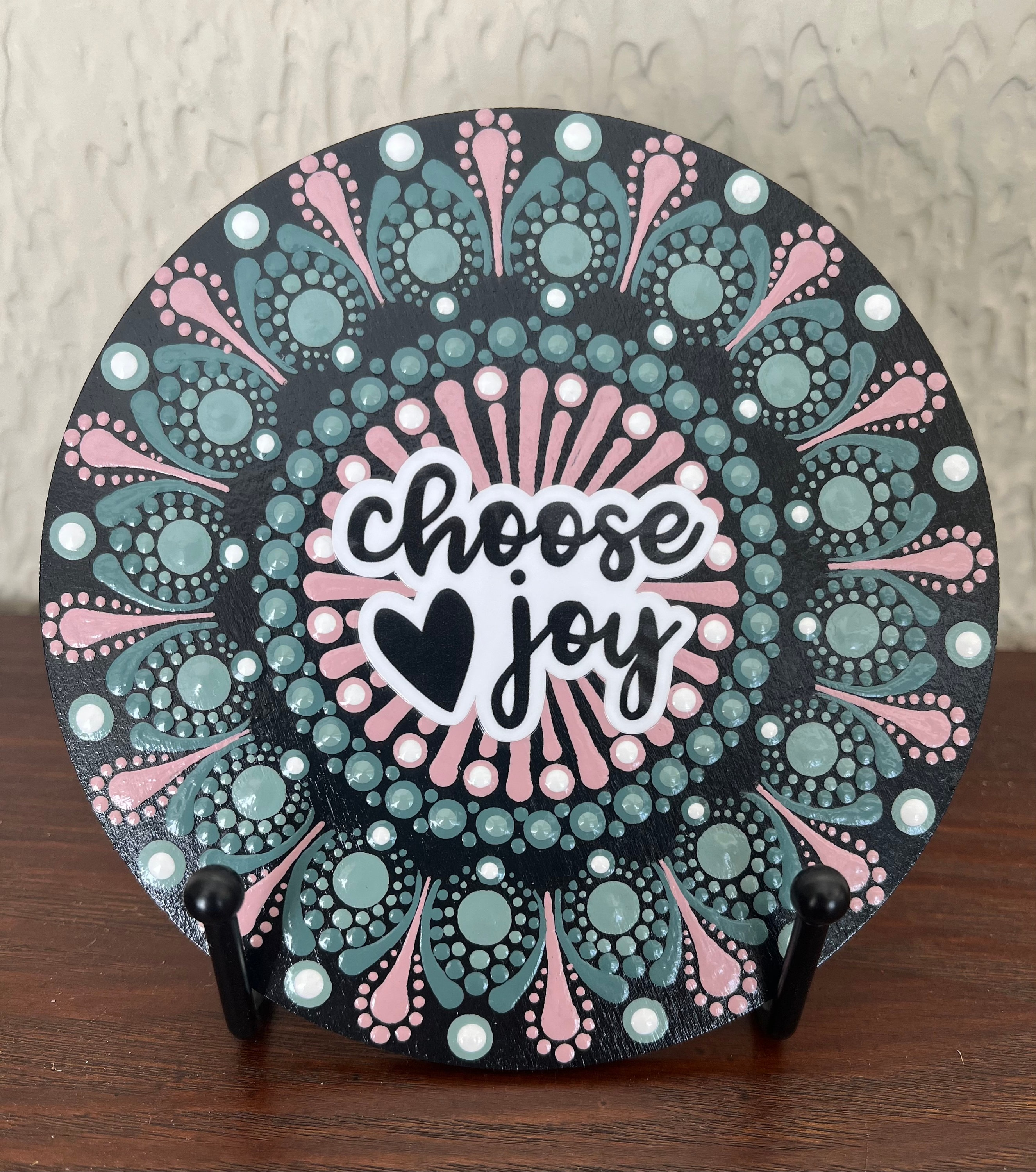 Dot Art Mandala Painting, Small Motivational Plaque, 5 Inch Hand ...