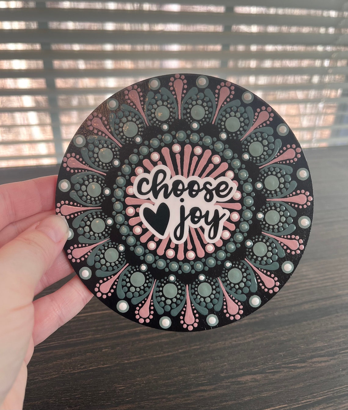 Dot Art Mandala Painting, Small Motivational Plaque, 5 Inch Hand ...