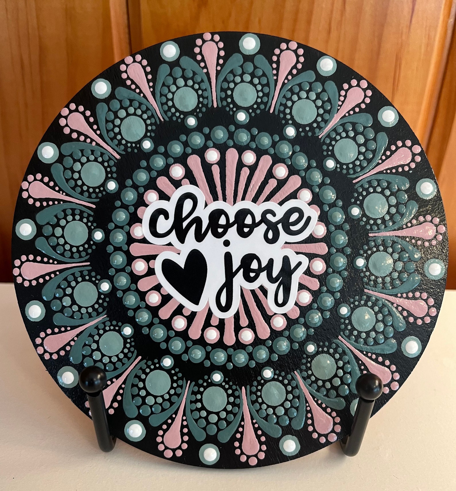 Dot Art Mandala Painting, Small Motivational Plaque, 5 Inch Hand ...