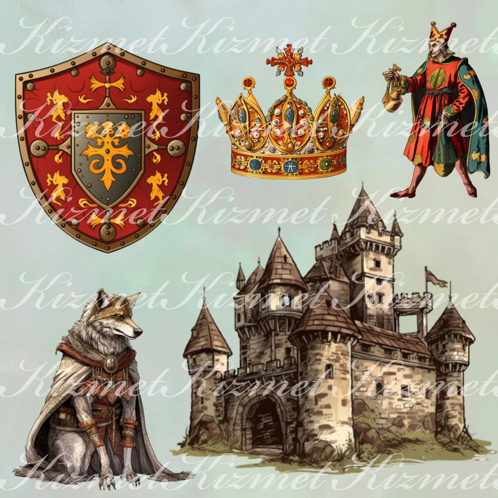 Medieval and Renaissance Themed Clipart 2 300 Dpi 24 - Etsy