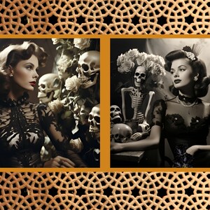 Vintage Skeleton Tiles, Digital Paper, High Resolution 12x12 ...