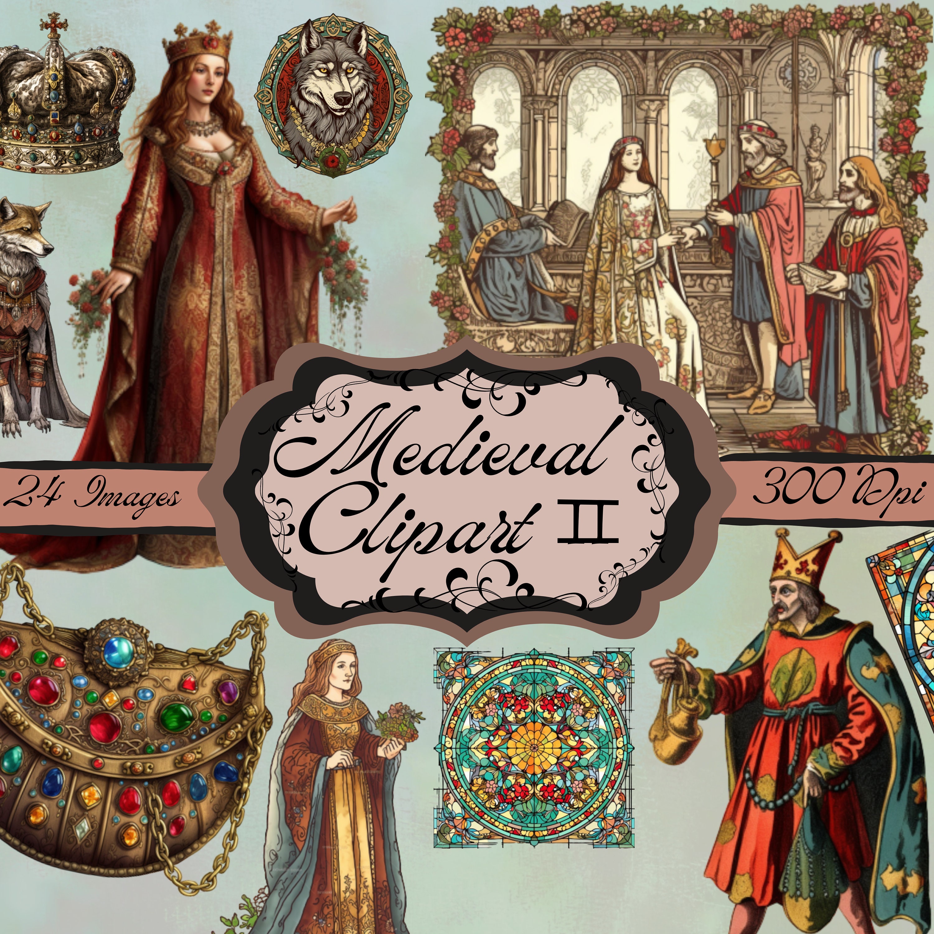 Medieval and Renaissance Themed Clipart 2 300 Dpi 24 - Etsy