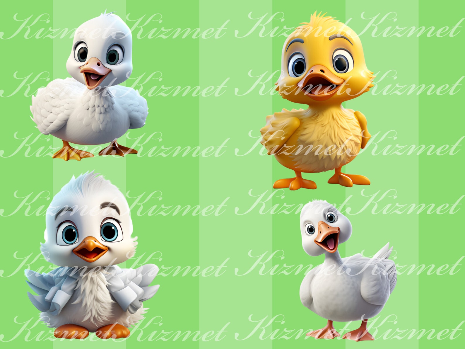 Set of 24- Cute 3D Animals- 3D Clipart PNG Files, Fun Digital Downloads ...