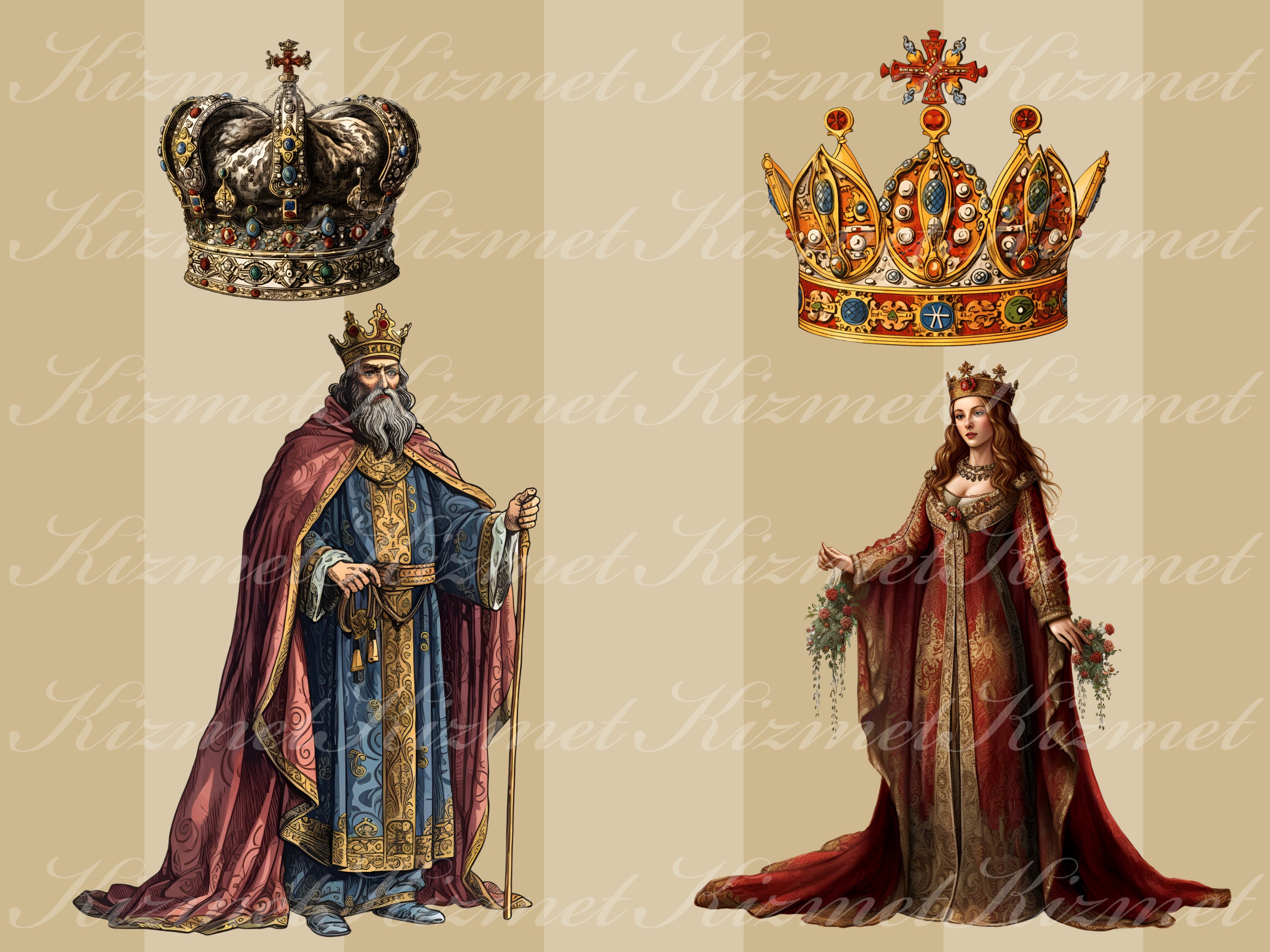 Medieval and Renaissance Themed Clipart 2, 300 Dpi 22 Beautiful PNG ...