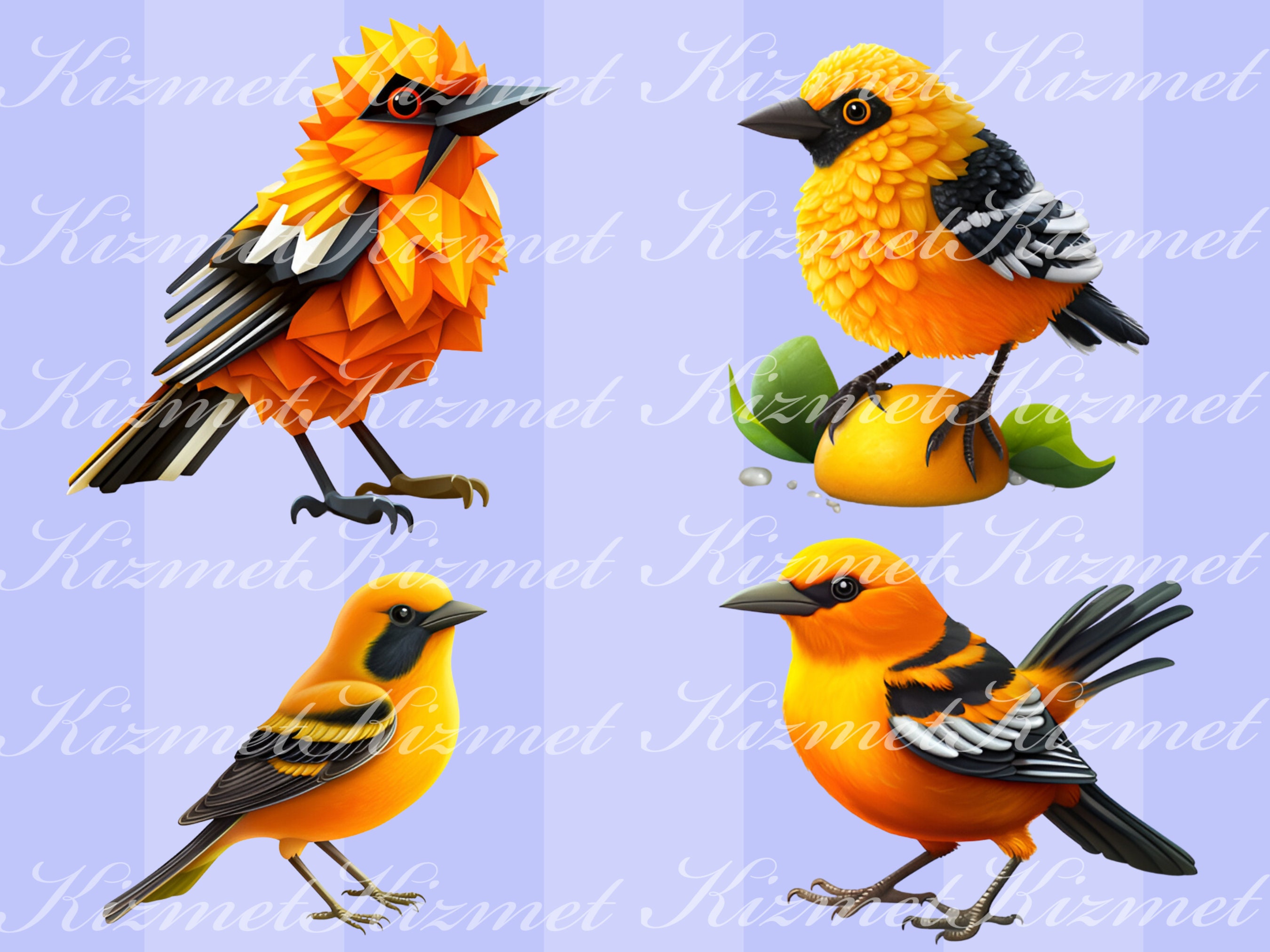 Set of 24- Cute 3D Birds- 3d Clipart PNG Files, Fun Digital Downloads ...