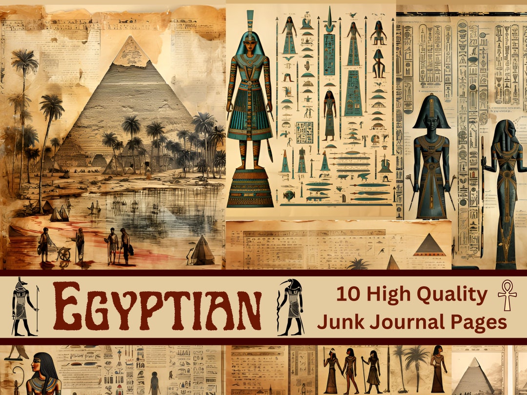 10 Egyptian Themed Junk Journal Printable Pages Collage Sheets High ...