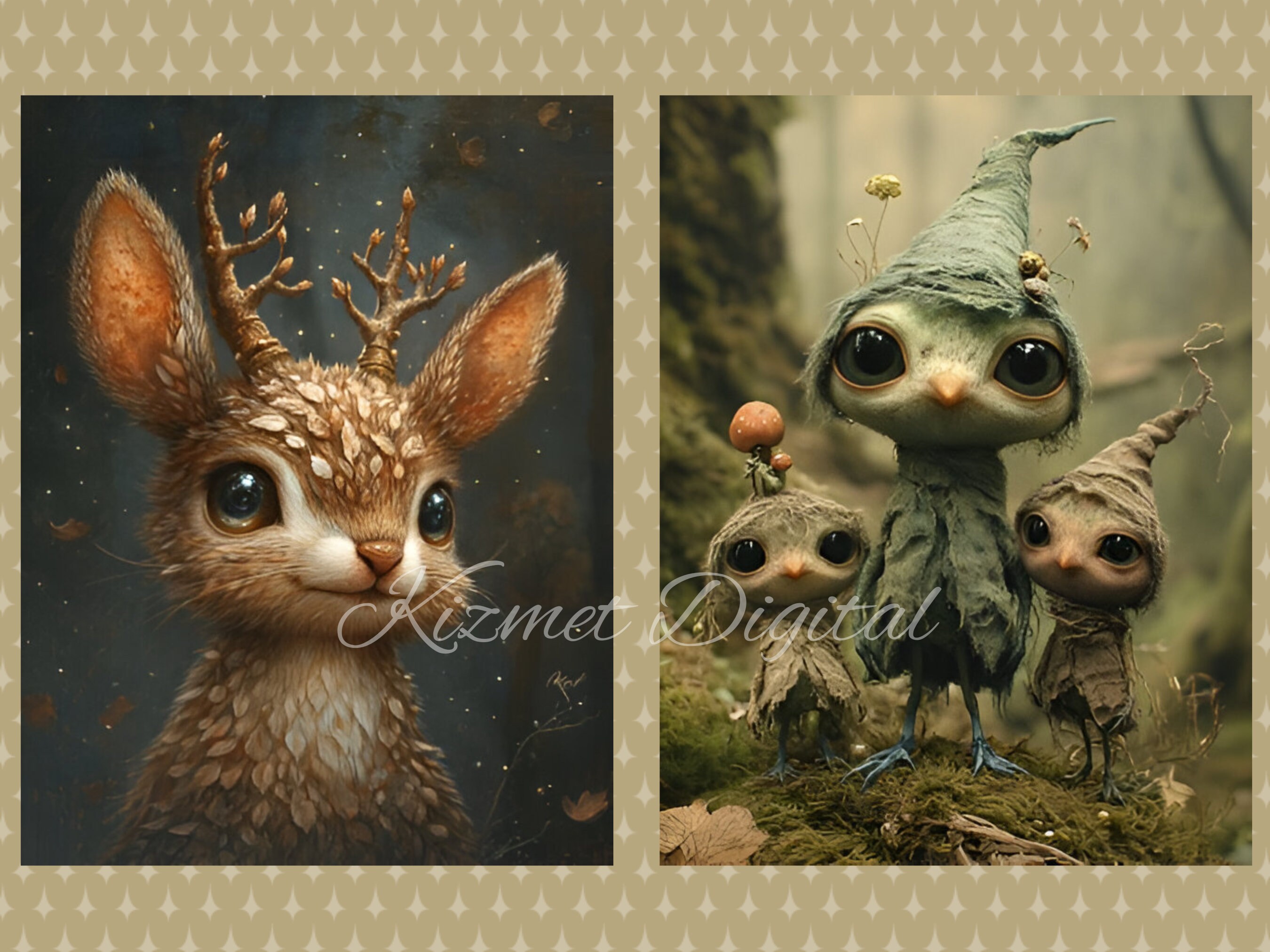 12 Whimsical Forest Animals Digital Paper Junk Journal Collage Sheets ...