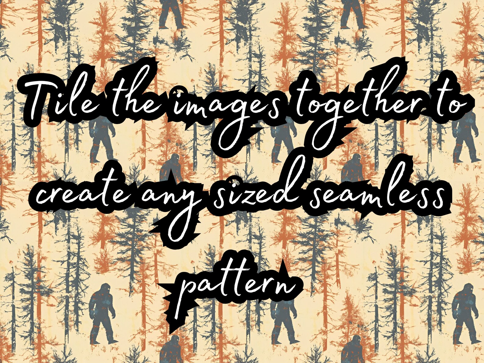 20 Bigfoot Seamless Patterns, 12x12 Printable Digital Paper, Background ...