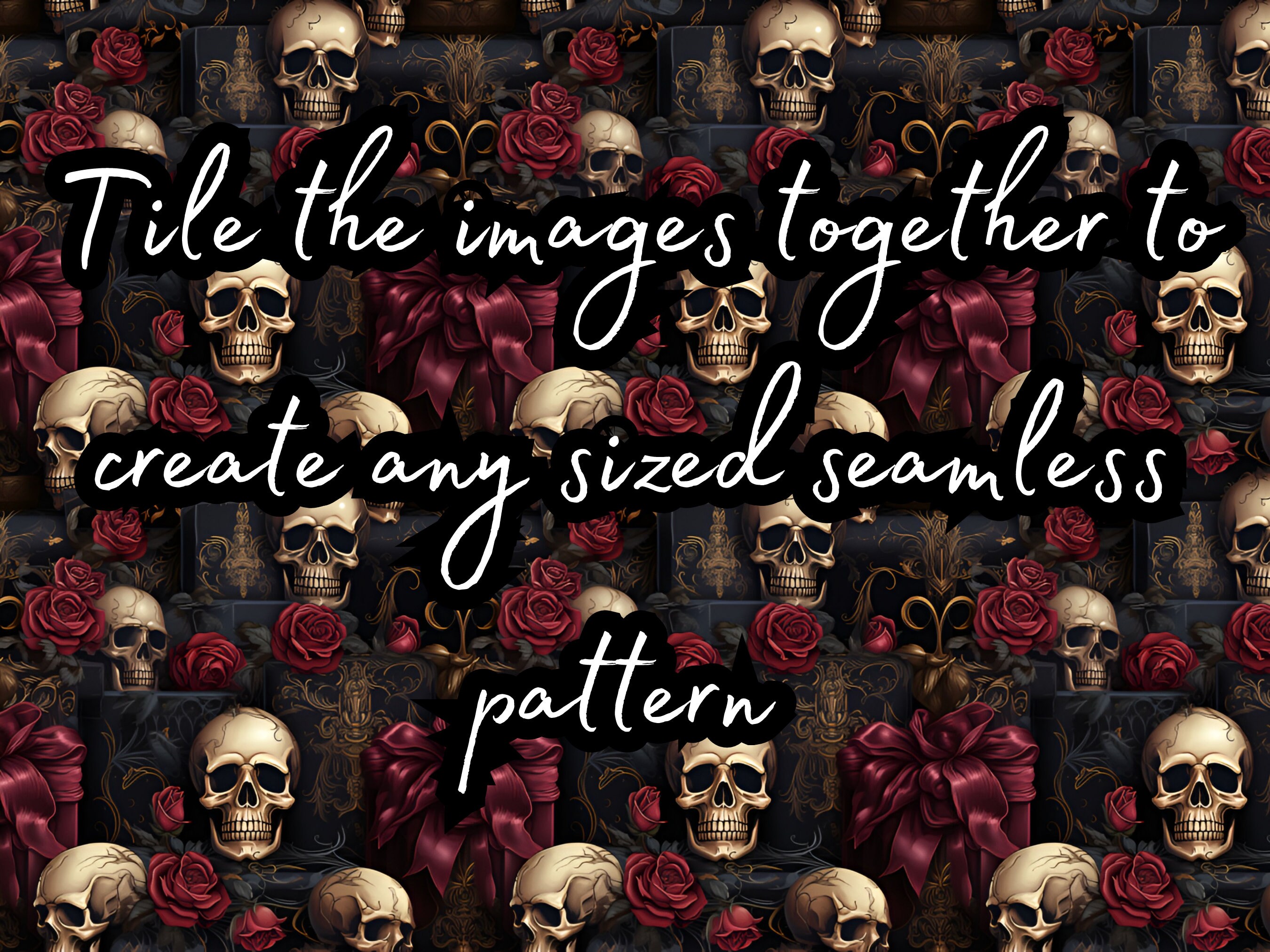 10 Gothic Christmas Wallpapers, Seamless Pattern, Gothic Digital Paper ...