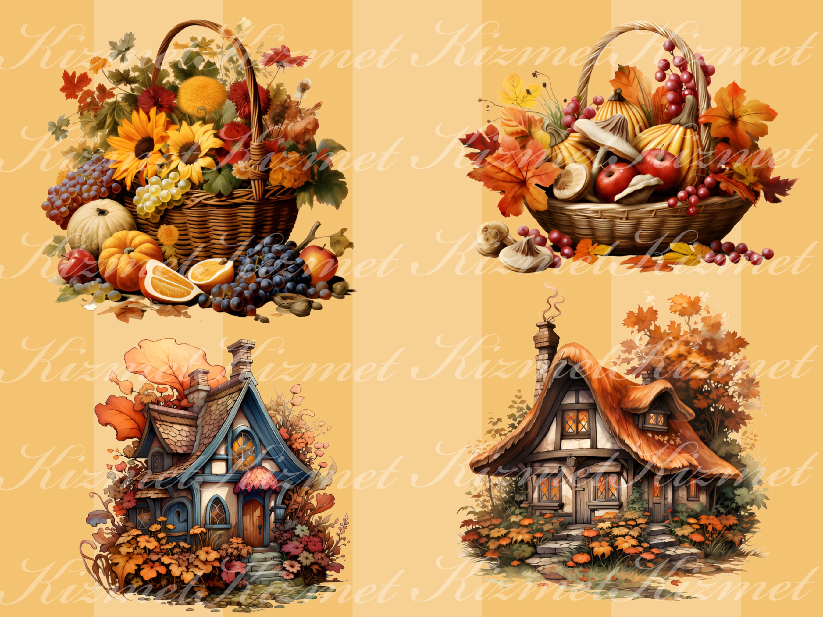 24 Autumn Fall Clipart, Country PNG Instant Download, Commercial Use ...