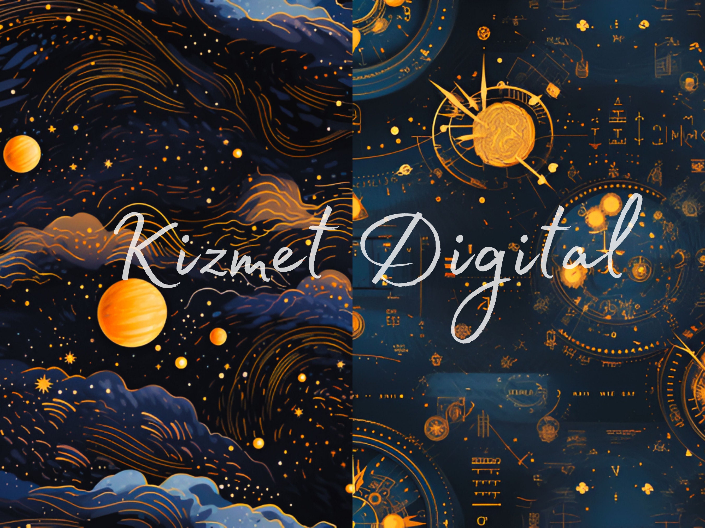 10 Galactic Wallpapers Seamless Pattern Celestial Digital - Etsy