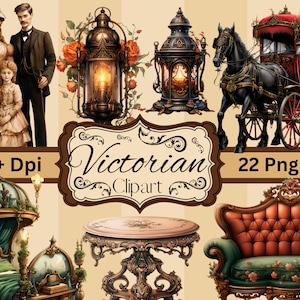 Set of 22 High Quality Victorian Clipart Files. Large Png 10x12.5 ...