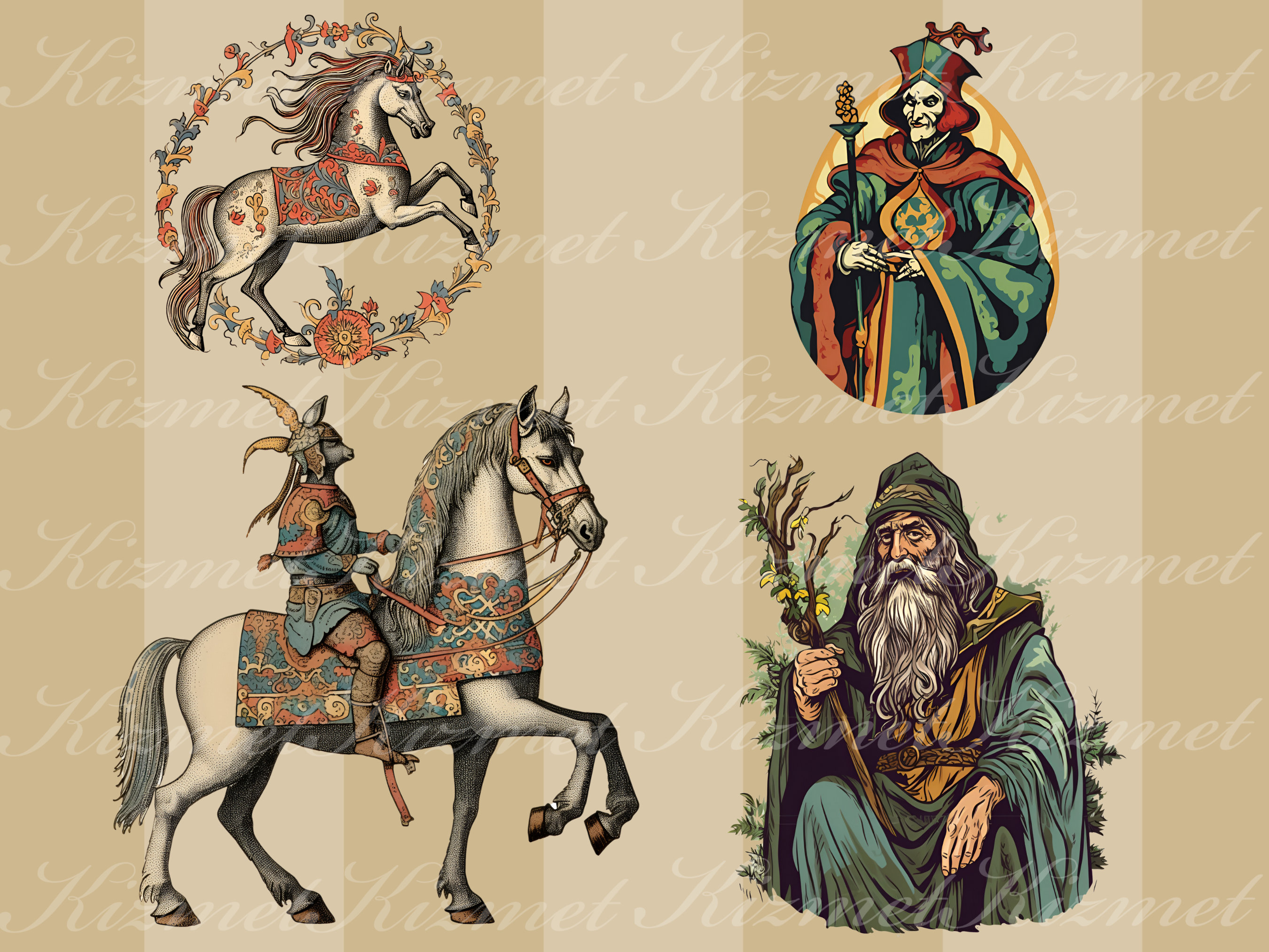 Medieval and Renaissance Themed Clipart 3, 300 Dpi, Beautiful Printable ...