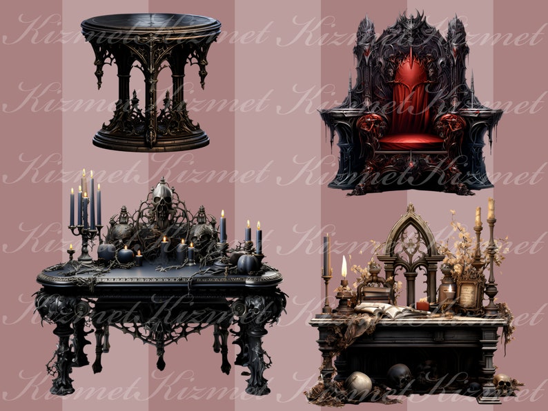 24 Gothic Clipart PNG Instant Download Commercial Use - Etsy UK