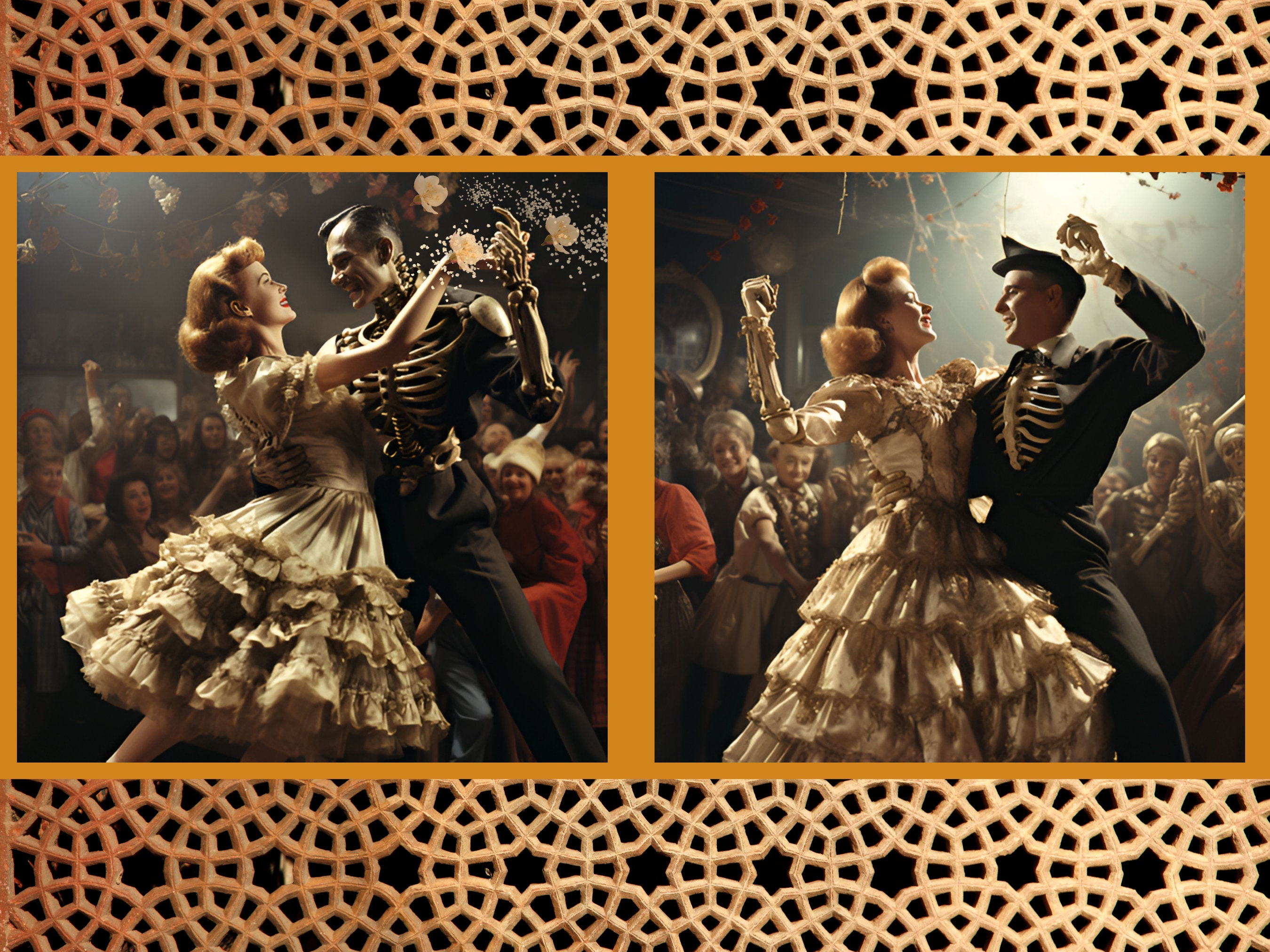 Vintage Skeleton Tiles, Digital Paper, High Resolution 12x12 ...